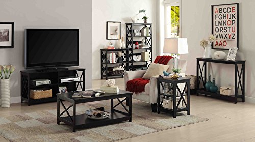 Convenience Concepts Oxford End Table with Shelves, Black