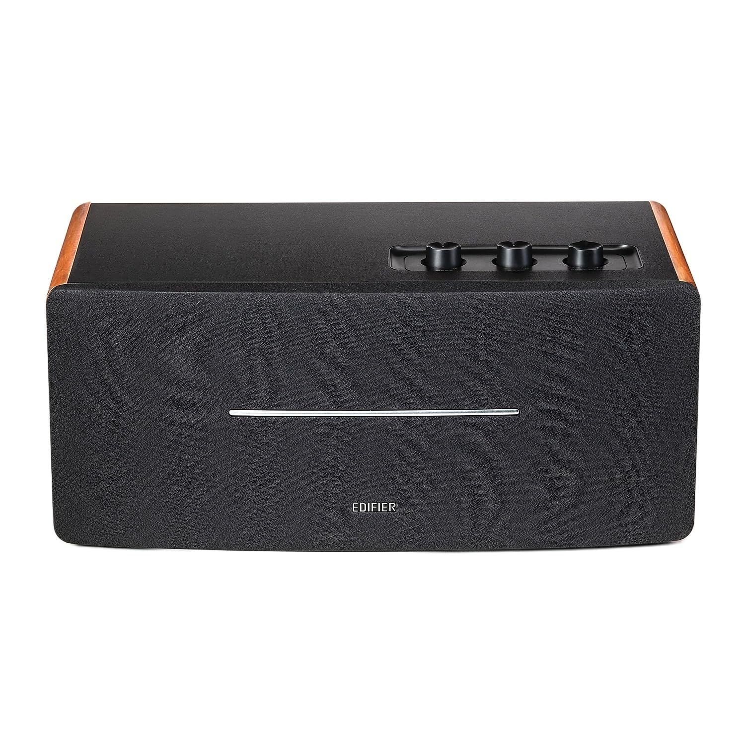 Edifier D12 Integrated Desktop Computer Speakers with Bluetooth 5.0, Wireless Stereo Tabletop Speaker 70 Watts RMS with Subwoofer Line Out, RCA, Aux Input for PC Monitor Laptop - Wooden Enclosure