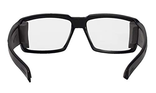 BOMBER Clear Safety Glasses for Men, Matte Black Frame with Polycarbonate Clear Safety Lens z87 Compliant BG101 Safety Glasses, Fitment style for men women