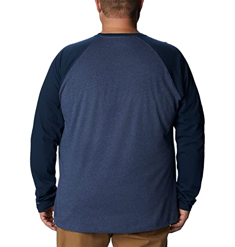 Columbia Men's Thistletown Hills Raglan Tee, Dark Mountain/Collegiate Navy Heather, Large