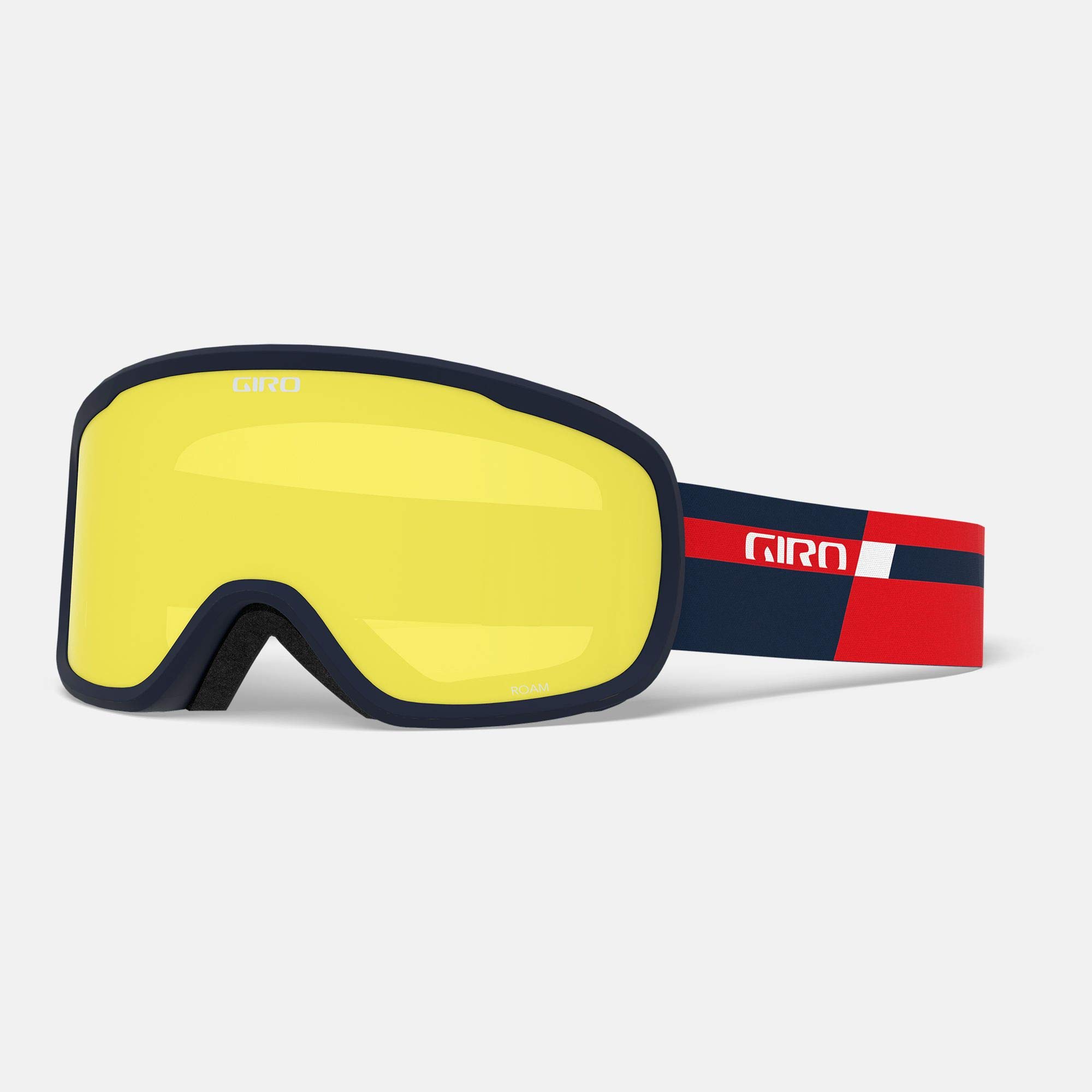 Giro Roam Ski Goggles - Snowboard Goggles for Men, Women & Youth - Red Midnight Podium Strap with Grey Cobalt/Yellow Lenses