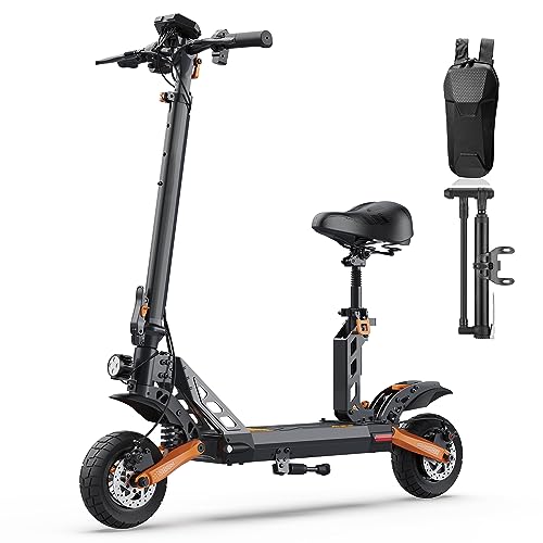 Electric Scooter Adults, 600W Electric Scooter with Seat 30 MPH & 35 Miles, 9" Off-Road Tires, Hexa-Absorbers, Foldable Sport Scooter for Adults and Teens