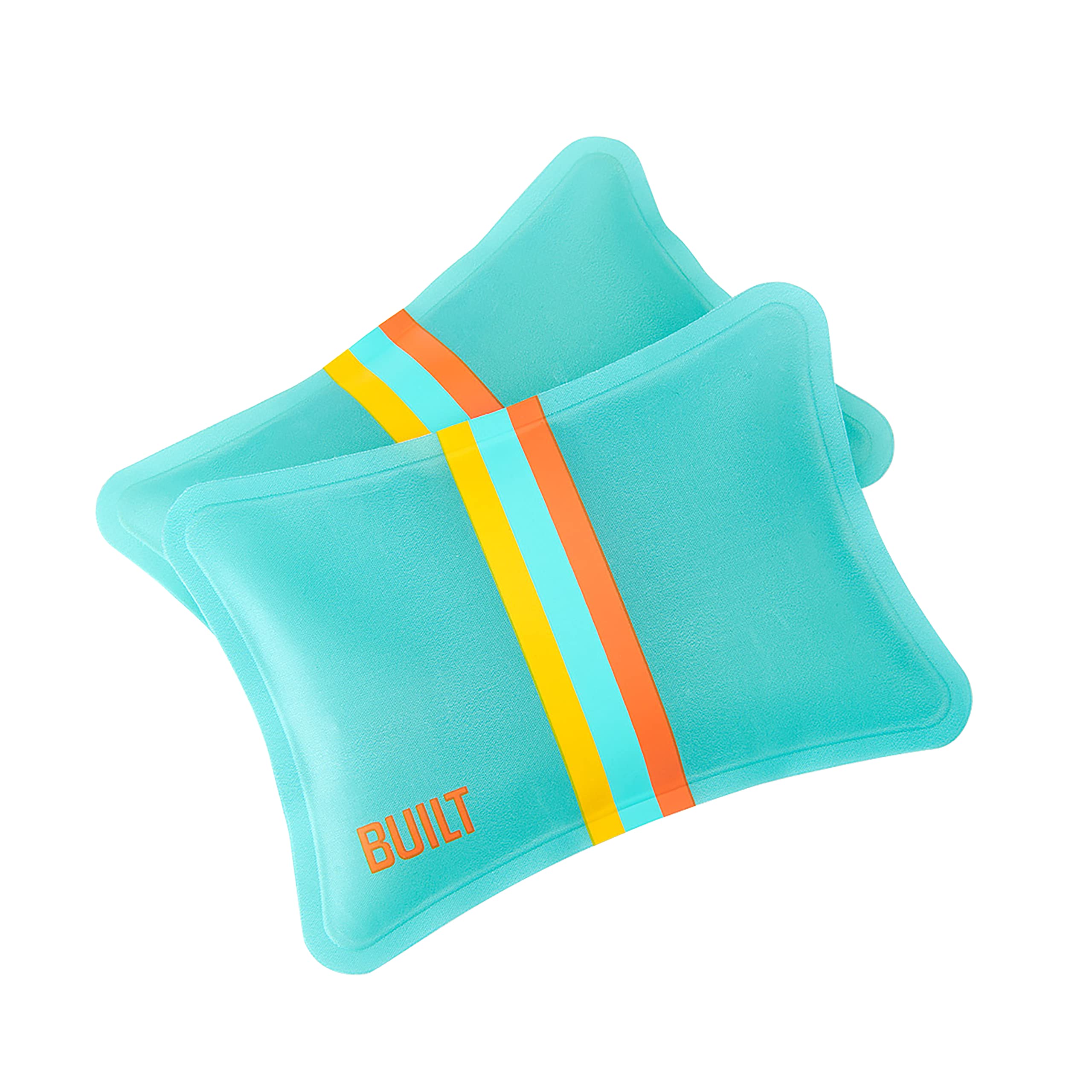 BUILT Curve Soft Ice Packs Set of 2, Freezable, Reusable, Slim, Long-Lasting, for Lunch Bags, Blue Cockatoo with Stripes