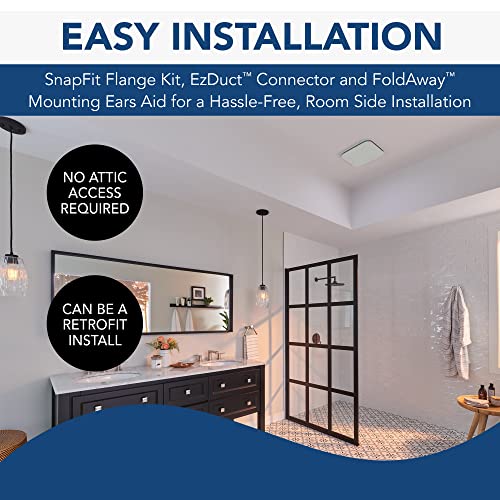 Broan-NuTone AER80K Roomside CleanCover Bathroom Ventilation Exhaust Fan, 80 CFM, 0.7 Sones, White