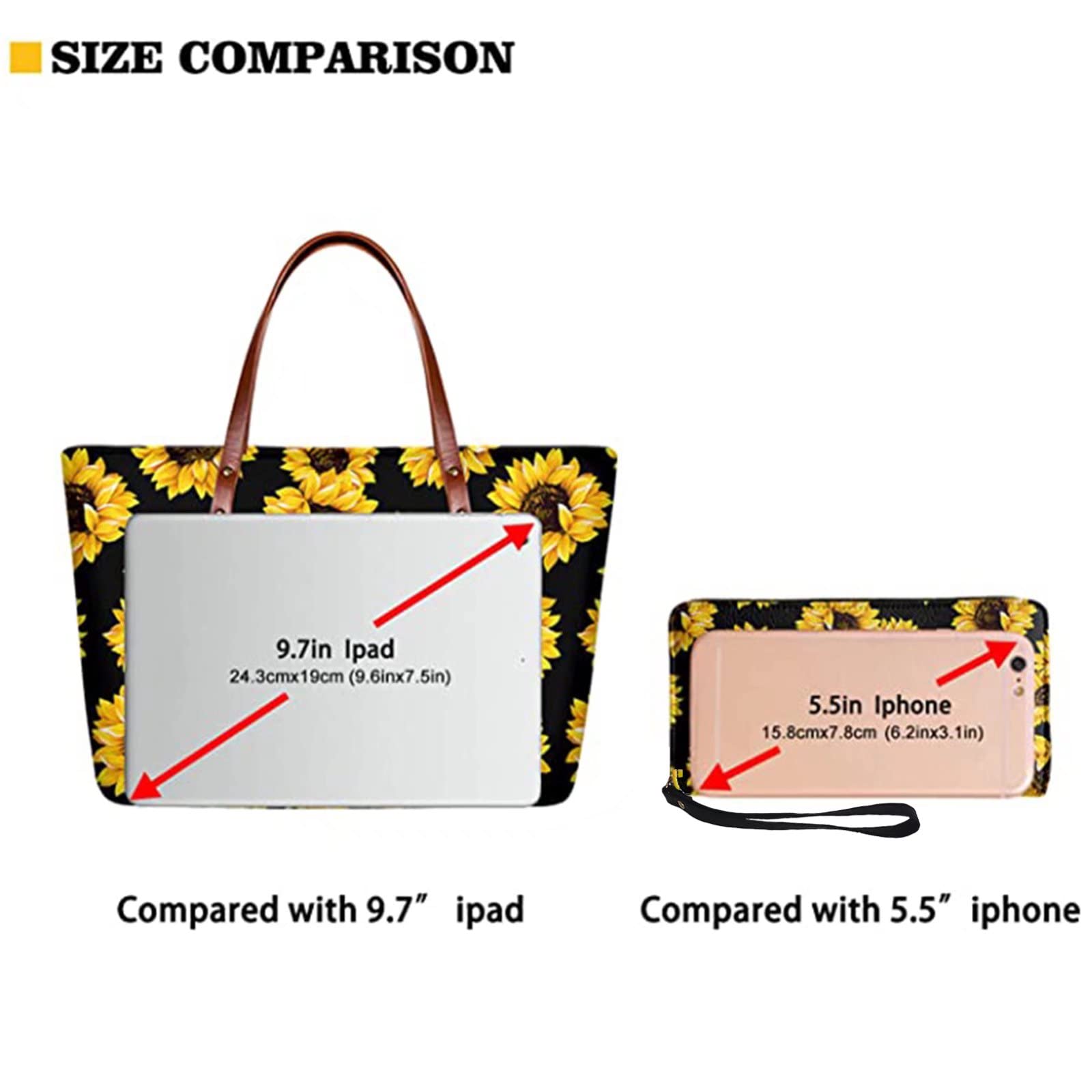 SCRAWLGOD Cow Print Purses and Handbags Set for Women Shopping Large Tote Top-handle Shoulder Bags with Matching Wallet Card Holder 2pcs Gift