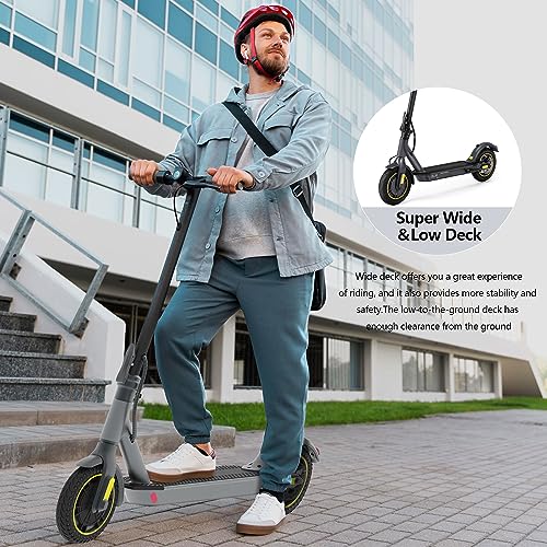 Electric Scooter 10" Solid Tires 600W Peak Motor -19 Mph Speed Folding e Scootefor for Adults,with Smart App,Al Alloy Frame and Dual Brakes