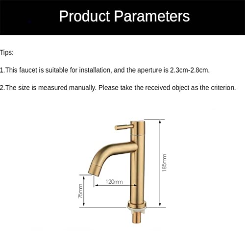 Brushed Gold Bathroom Basin Single Hole Cold Handle Shower Head Faucet Bath for Kitchen Sink Water Tap Toilet Hardware