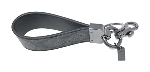 COACH Men's Loop Key Fob in Signature Canvas (Gunmetal - Charcoal)