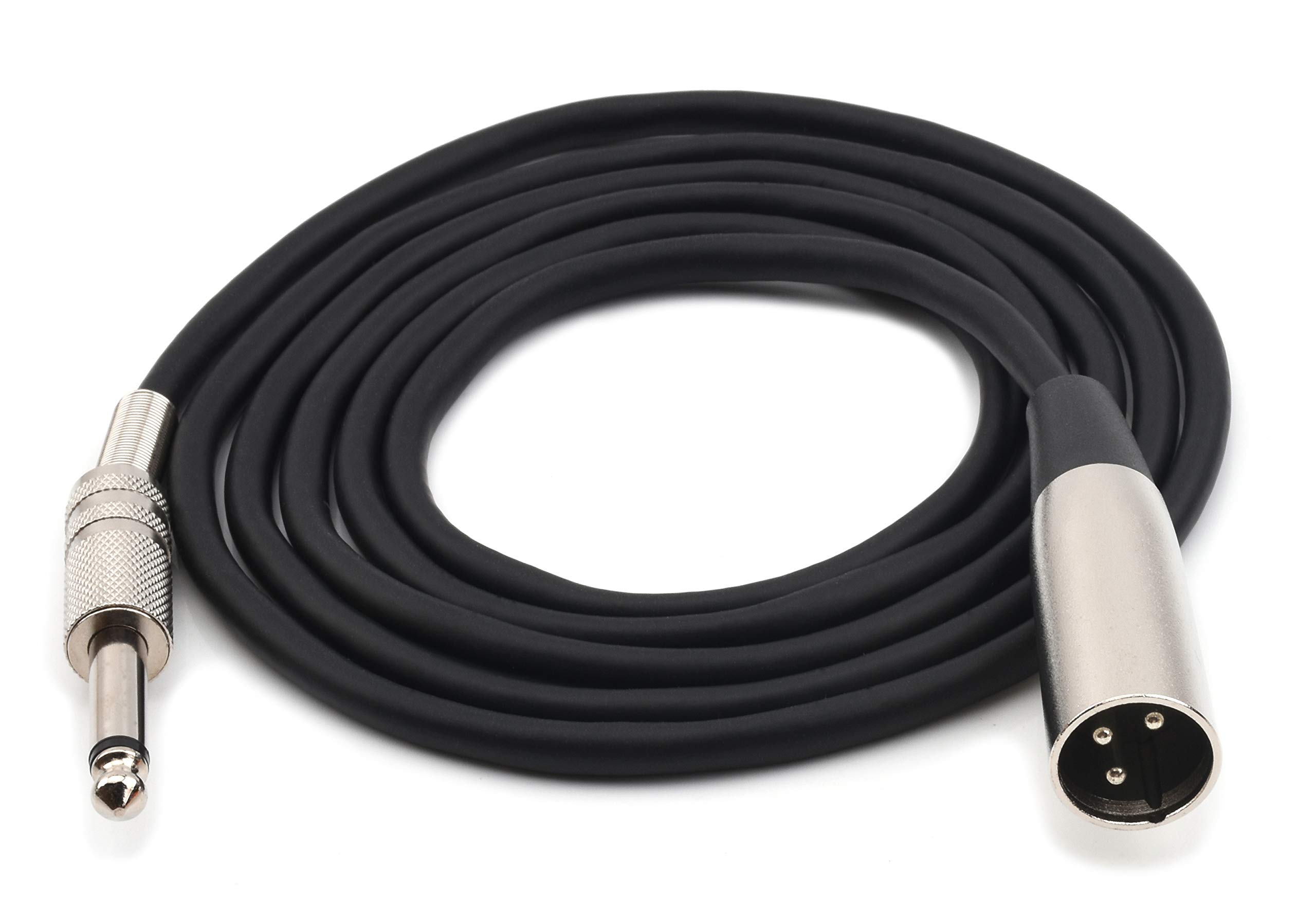 Devinal Unbalanced XLR Male to 1/4" Inch TS Mono Male Plug Audio Connector, 6.35mm to XLR Cable for Amplifiers, Instruments etc.[10 Feet]