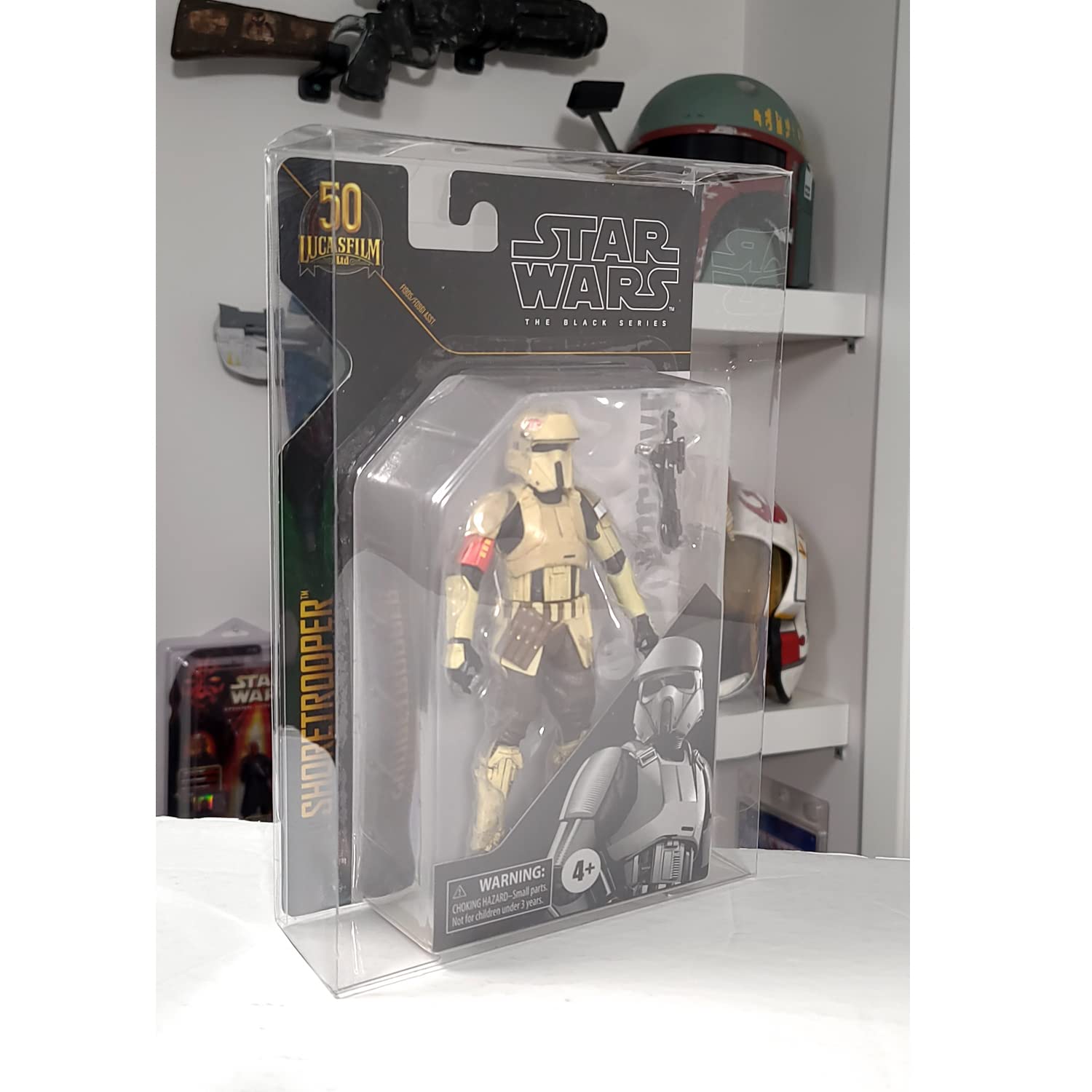 EVORETRO Action Figure Display Case for 6 in Star Wars Black Series Archive 50th Carded - 10 Pack - Clear 0.40 mm Thick PET Plastic Protective Box Case Storage - Keep Your Collection in Mint Condition