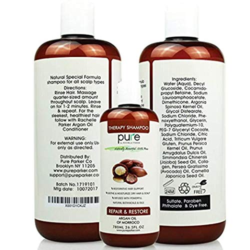 PURE Shampoo and Conditioner Set, HUGE 26.5 oz. Each Extra Strength Formula with Keratin & Dead Sea Minerals, Moisturizes Dry & Damaged Hair (Argan Oil Shampoo & Conditioner)