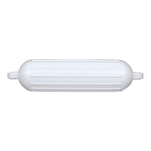 Attwood 9358-1 Softside UV-Resistant Marine Oval Mooring Fender, White, 8-Inch x 26-Inch