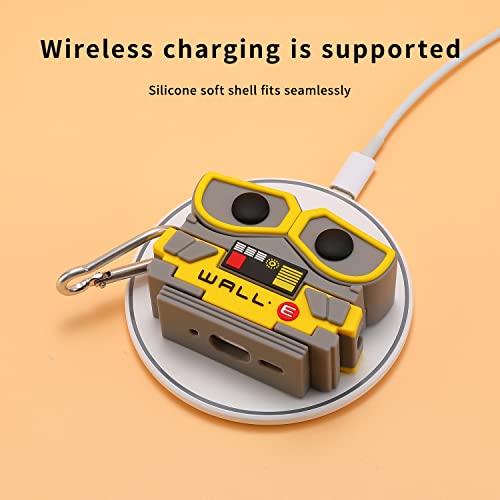 Compatible 2022 Airpod pro 2 Case Cover, 3D Cute Cool Cartoons Silicone Design, Soft Silicone Portable&Shockproof Airpod Case, for Apple Airpod pro 2 Case (Yellow)