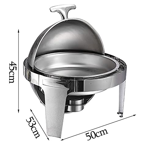 Chafing Dish Food Warmers for Parties and Buffets Round Buffet Servers and Warmers for Keeping Food Being Fresh and Delicious 6L - Alcohol Heating (GN 1/2)