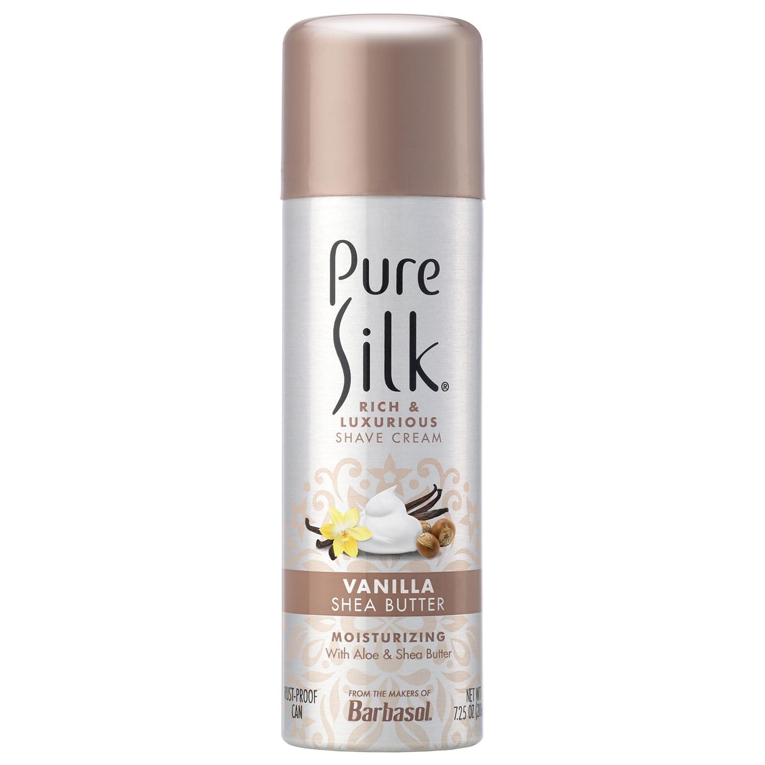 Pure Silk Vanilla Shea Butter Spa Therapy Shave Cream for Women, 7.25 oz, Pack of 6