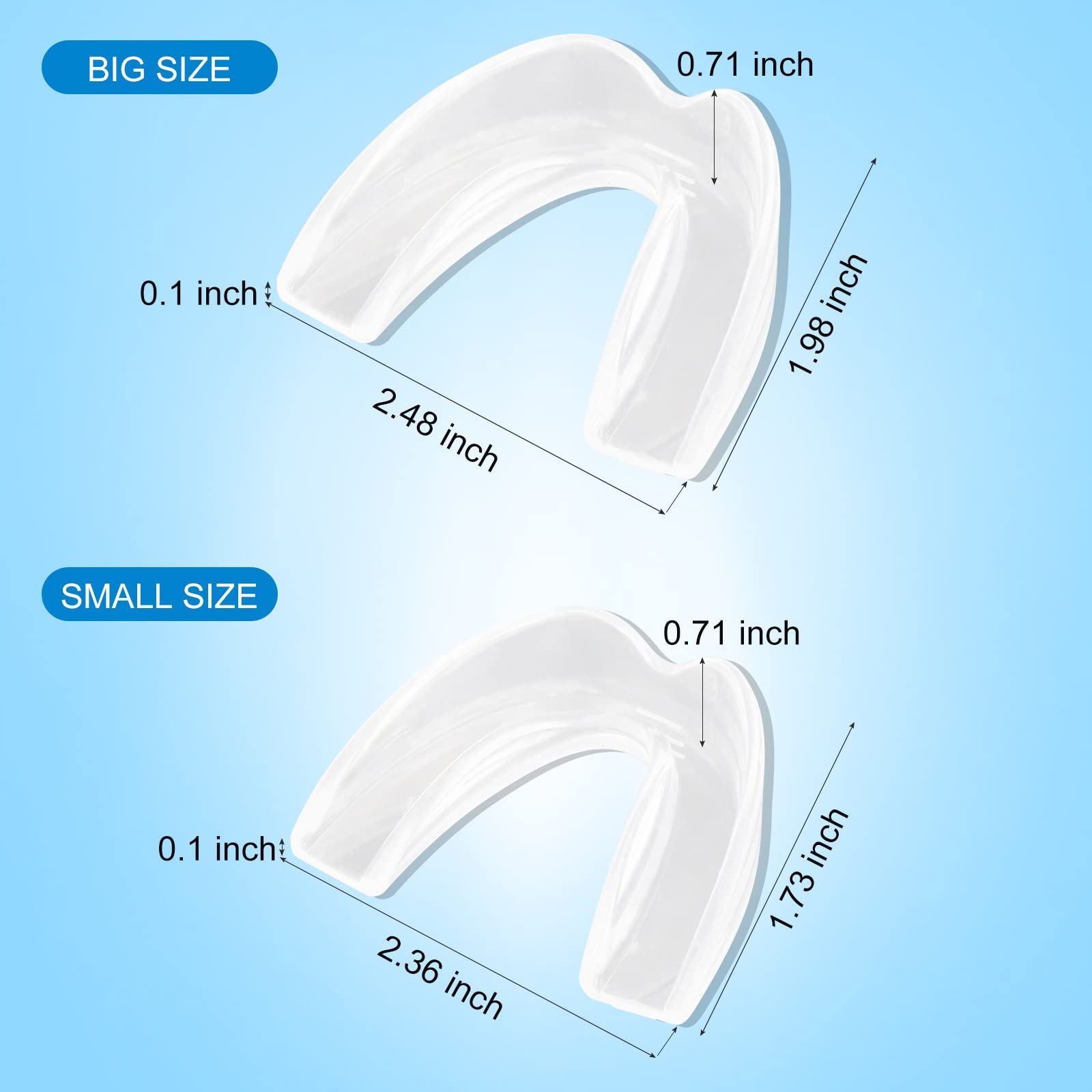 BOPONA Mouth Guard, 4 Pack Moldable Mouth Guard for Clenching Teeth at Night with Hygiene Case, Night Guard for Teeth Grinding (2 Regular & 2 Heavy Duty)