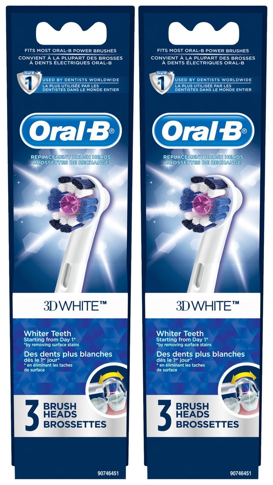 Oral B Pro White Electric Toothbrush Replacement Brush Heads - 3 ct - 2 pk