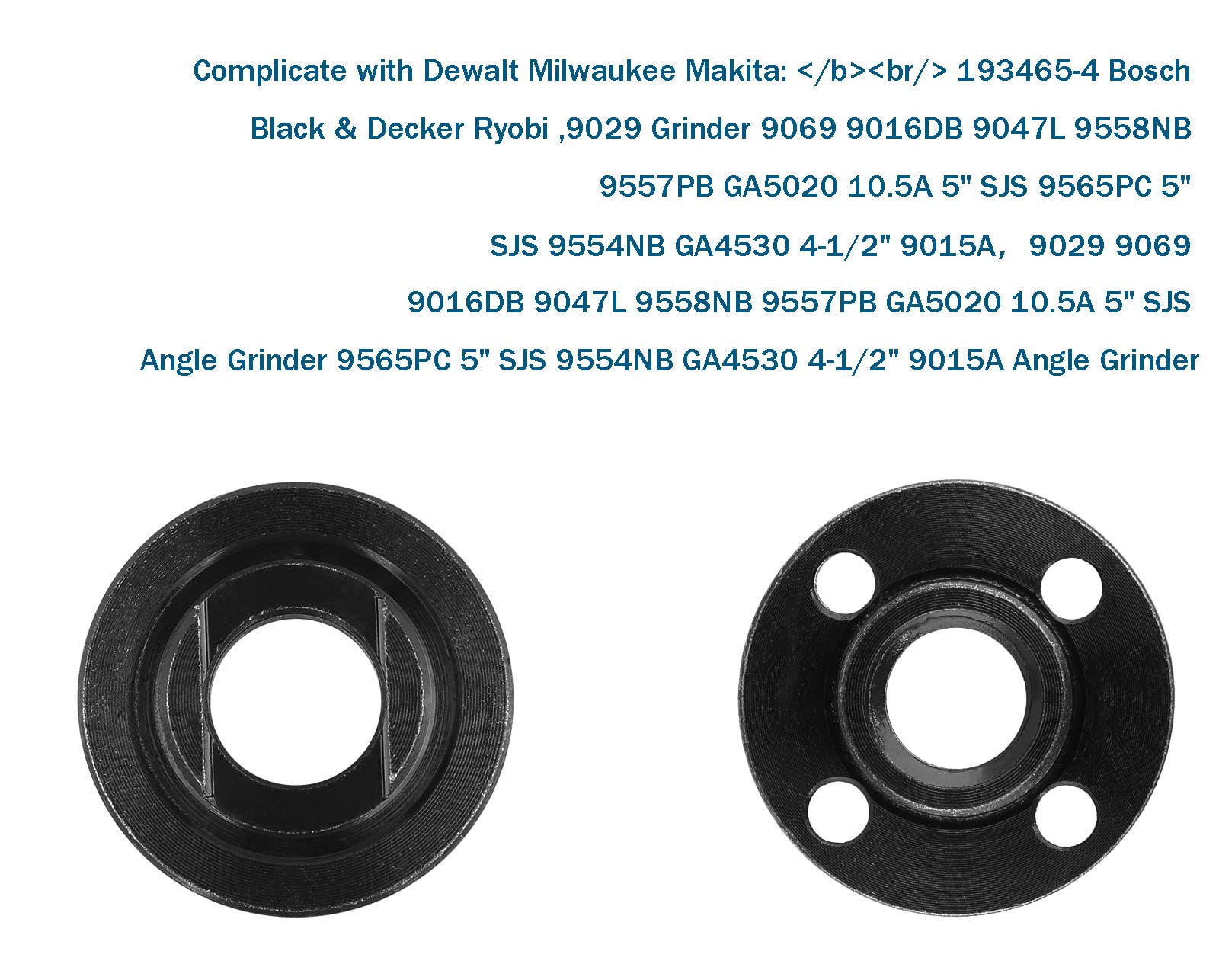 Bokwin 3 Set Angle Grinder Flange Nut 5/8 Inch Inner Outer Flange Lock Nut Compatible with Black & Decker Dewalt Ryobi Milwaukee Makita 224399-1 193465-4 224568-4 Parts