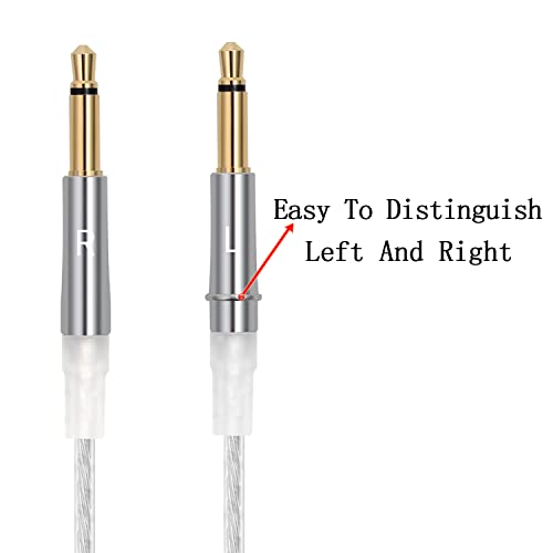 FAAEAL Copper Silver Plated Upgrade Cable,Compatible with Hifiman HE400SE HE4XX,HE-350,Meze 99 Classics,Denon AH-D9200,3.5mm to Dual 3.5mm(1/8”) Aux Cord Replacement Wire