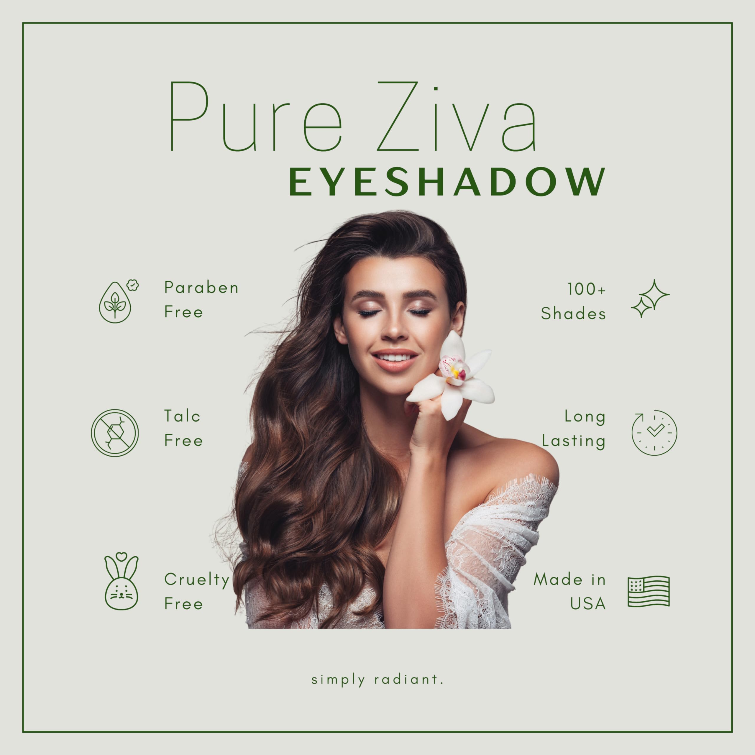 Pure Ziva White Sparkle Vanilla Shimmer Vegan Single Loose Eyeshadow; Talc, Paraben & Cruelty Free