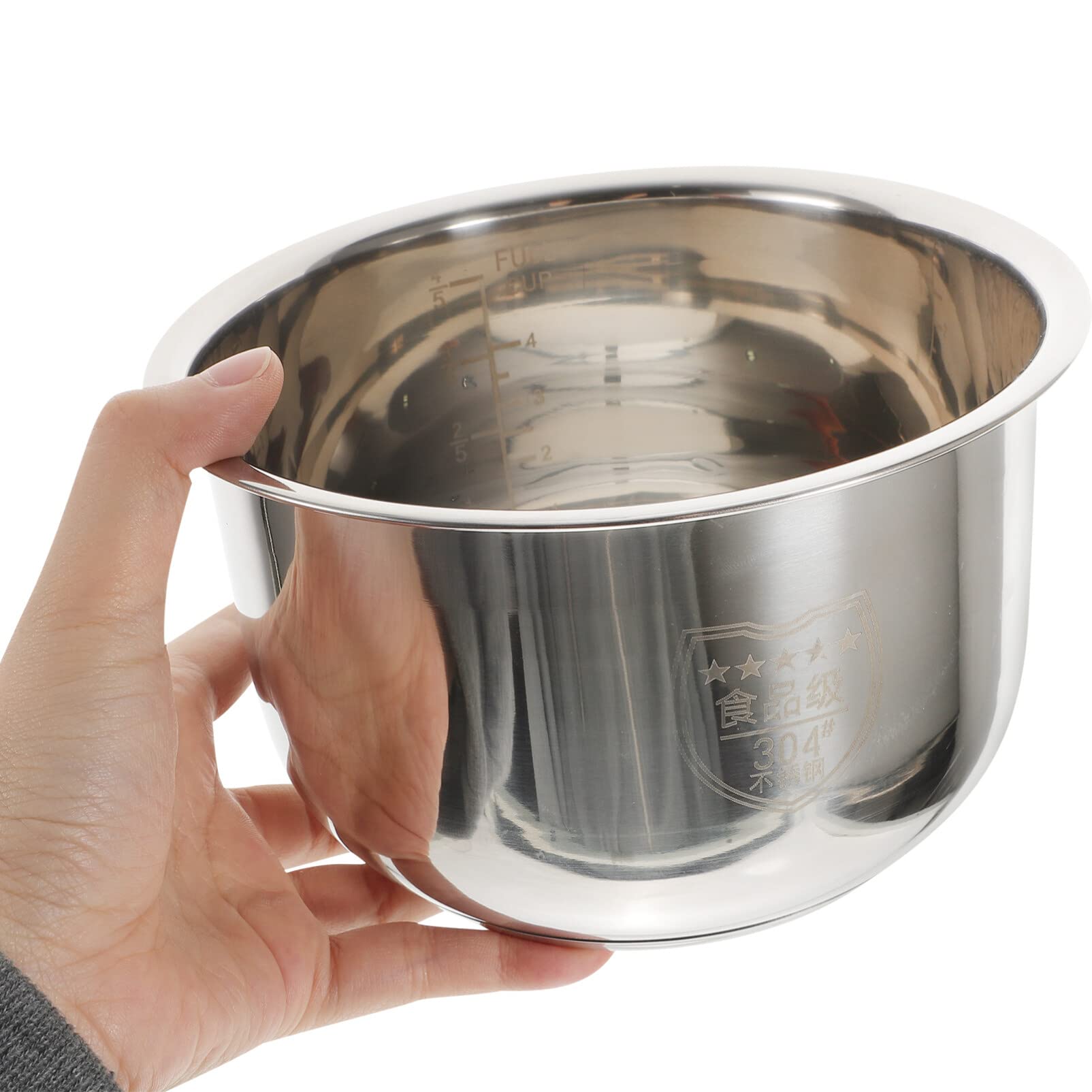 Ciieeo Rice Cooker Pot Inner Stainless Steel Inner Cooking Pot 2L Rice Cooker Inner Tank Cooker Liner Container Cooker Inner Pot Electric Pressure Cooker Pot for Kitchen