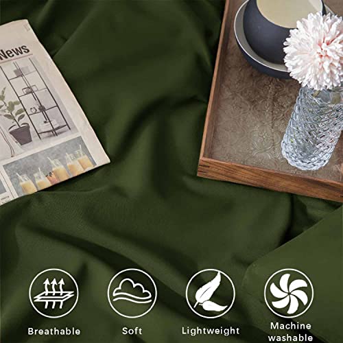 California King Comforter, 3pc Aesthetic Modern Bedding Set Cal King Size, All Season Lightweight Cali King Microfiber Down Alternative Comforter with 2 Pillow Shams for Women Men, Dark Olive Green