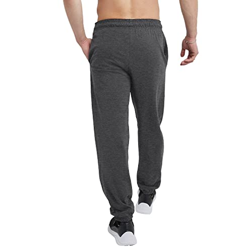 Champion Men's Everyday Fitted Ankle Cotton Pants, 31.5" Inseam, Cotton Knit Pants Left Hip "C" Logo, Cotton Warm-Up Pants