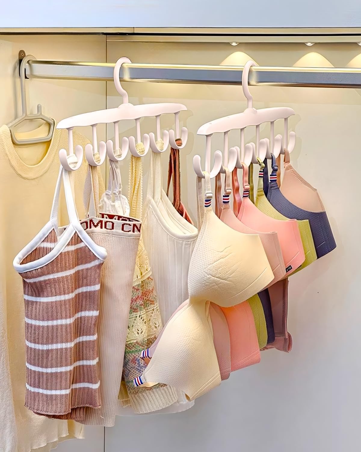 Belt Hanger for Closet - Large Capacity Tie and Belt Organizer with 12 Hooks, Space-Saving 360° Rotating Belt Rack for Closet Storage Accessories