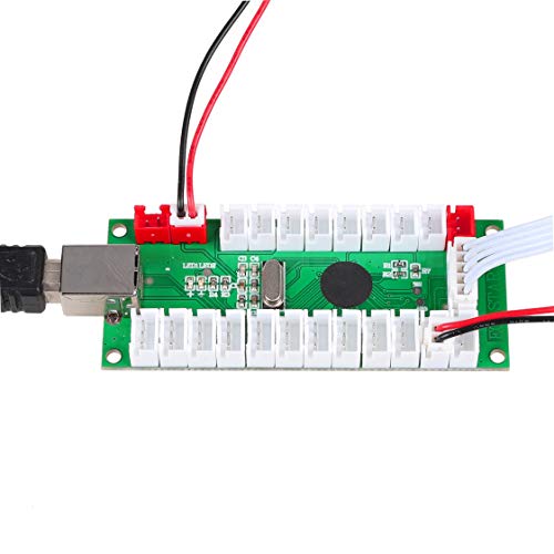 EG STARTS Arcade Zero Delay USB Encoder To PC Games Controllers For Arcade DIY Kits Parts Mame Jamma & Other PC Games (5Pin Joystick + Happ Style Push Button)