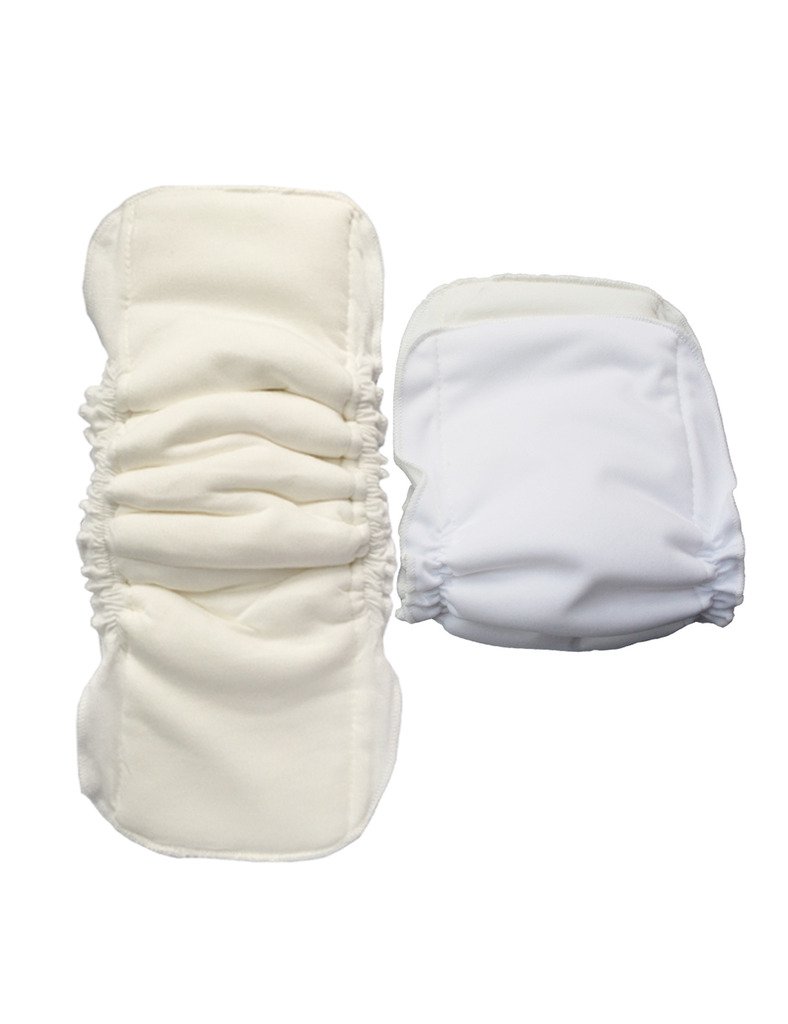Vlokup Baby Waterproof Cloth Diaper Inserts 5 Layer with Gussets, 12 Pack, for Newborn Toddler Kids, Nature Bamboo Cotton Nappy Liner for Pocket Diaper, Reusable Washable Absorbent with Wet Bag