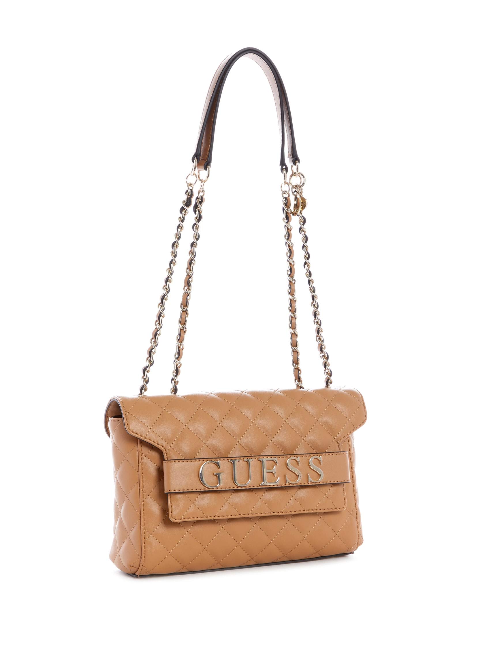 GUESS womens Illy Convertible Crossbody Flap, Beige, One Size US