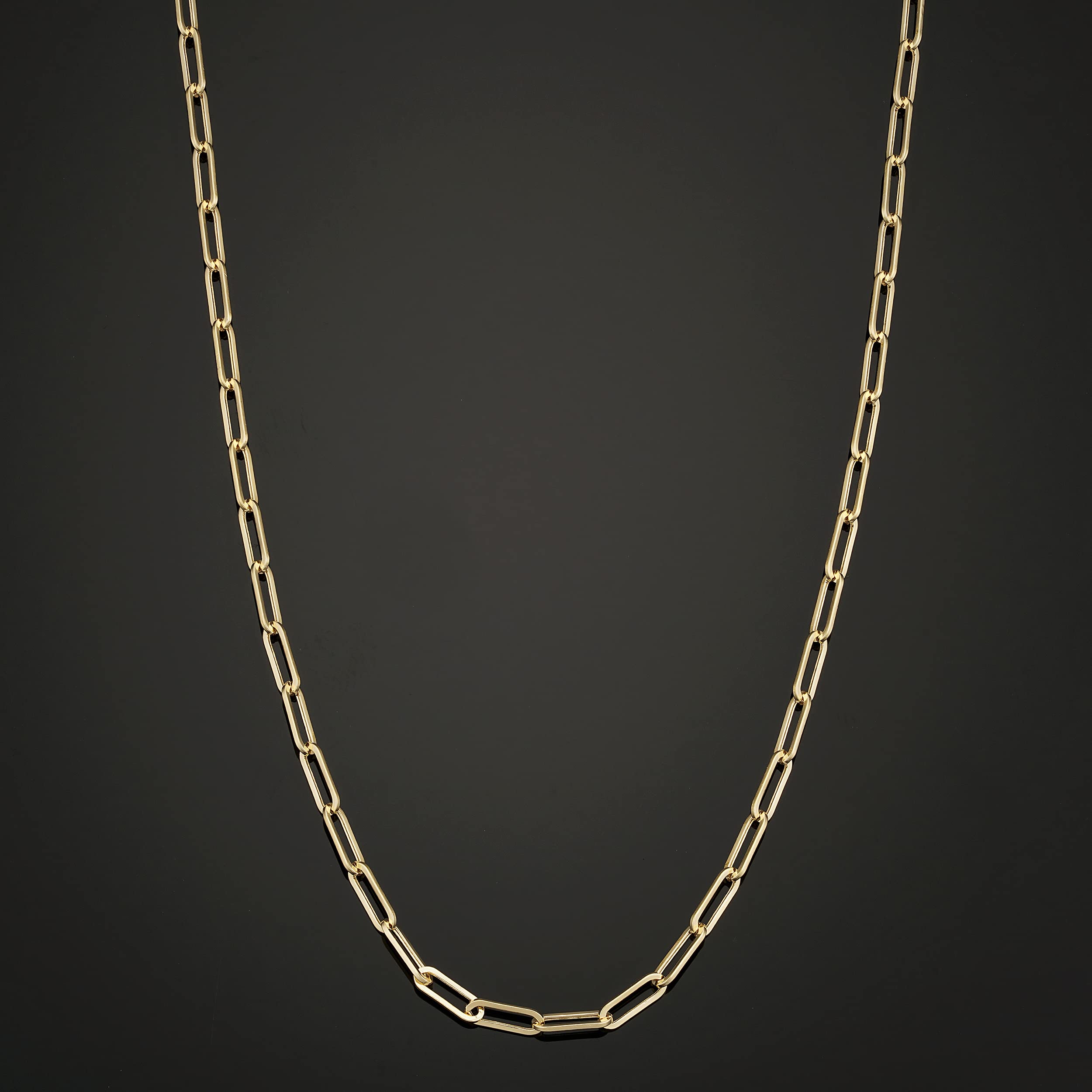 Au Naturale 14k Yellow Gold Paperclip Link Chain Necklace (2.5 mm, 18 inch)