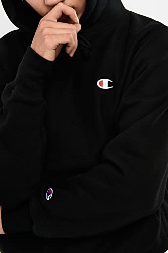Champion mens Reverse Weave Pullover, Left Chest C Hoody, Black-y06145, Medium US