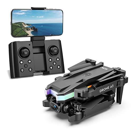 Drone with 4K Dual HD Camera, 2023 Upgradded RC Quadcopter FPV Camera Foldable Drone Toys Gift for Adults and Kids, One Key Start Speed Adjustment, 360° Altitude Hold Mode