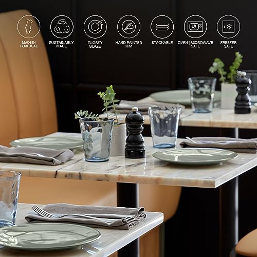 Costa Nova Ceramic Stoneware 13'' Charger Plate - Friso Collection, White | Microwave & Dishwasher Safe Dinnerware | Food Safe Glazing | Restaurant Quality Tableware