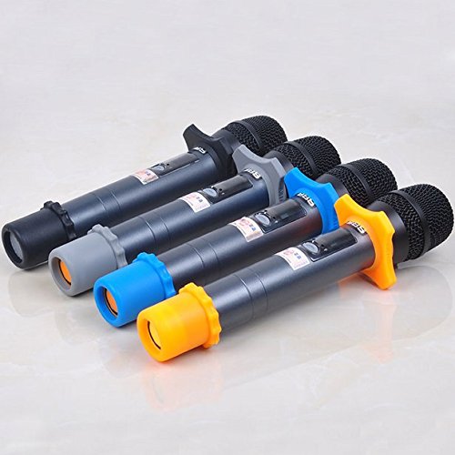 Auch 4 Sets Shakeproof Wireless Handheld Microphone Anti-Rolling Mic Protection Silicone Ring & Bottom Rod Sleeve Holder Set for KTV Device, Multi-Colored