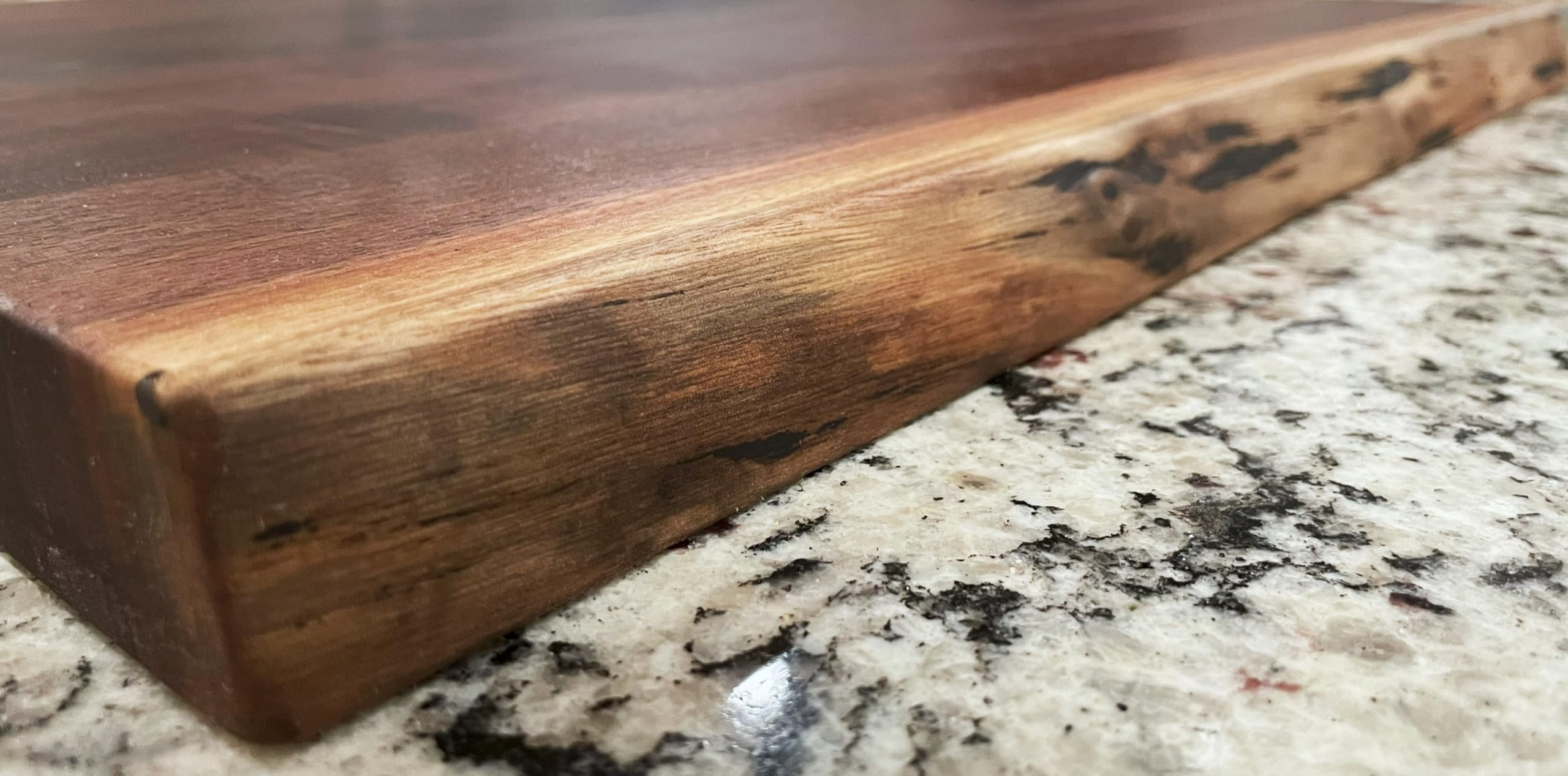 Black Walnut Ultra Large Gorgeous, Forest-to-Table Solid Double Live Edge Wood Charcuterie/Appetizer/Sushi/Dessert/Grazing Board/Serving Platter 100% USA Handcrafted. About 21 x 22 x 1.25