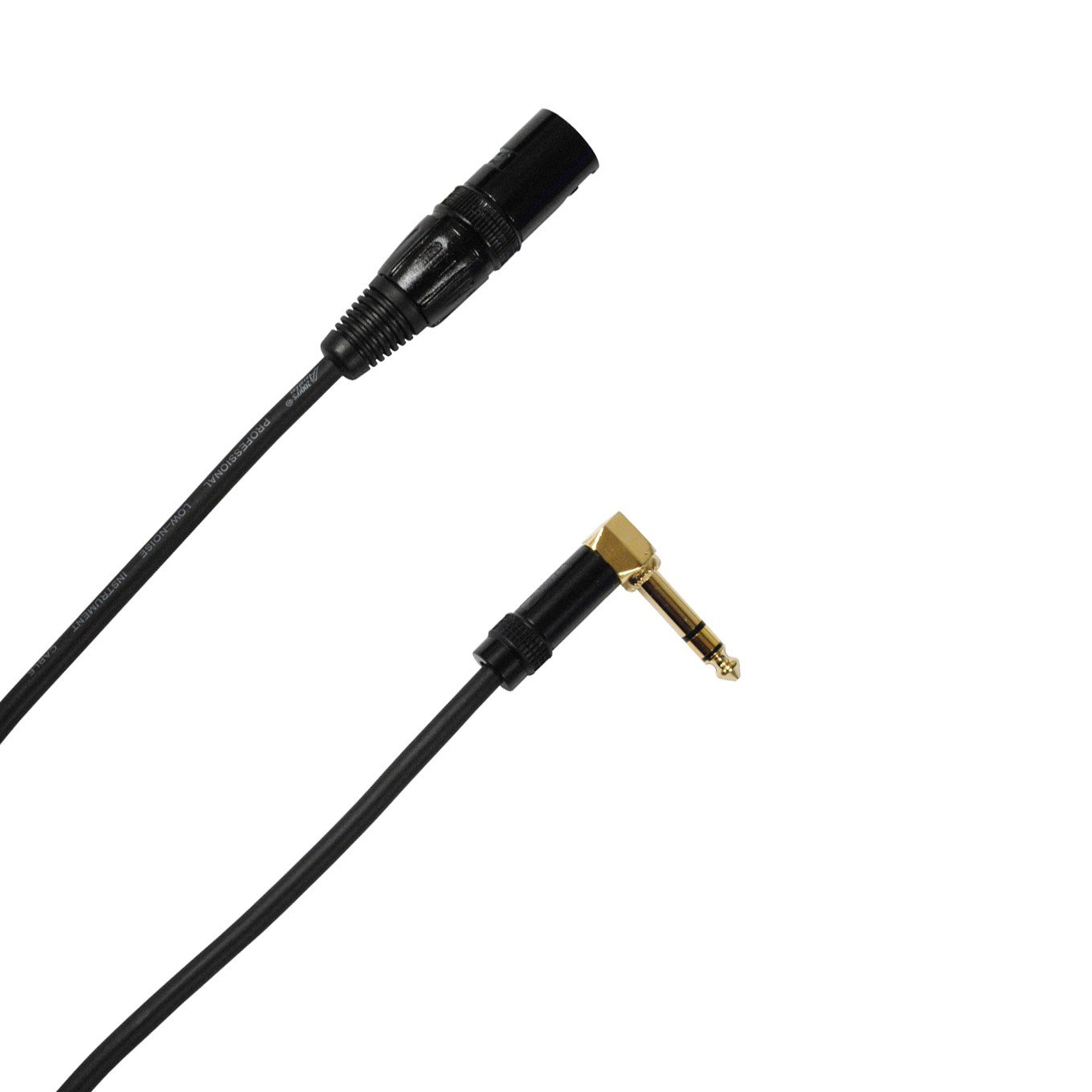 Audio 2000s E14101P2 1/4" TRS Right Angle to XLR Male 1 Ft Audio Cable (2 Pack)