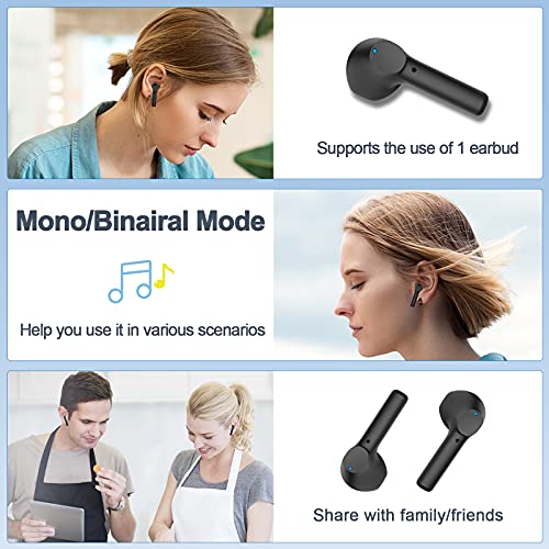 Elnicec Bluetooth Headphones True Wireless Earbuds 3D Stereo Built-in Microphone 30H Playback IPX8 Waterproof in-Ear Earphones for Smartphones,TV,Computers,Notebook