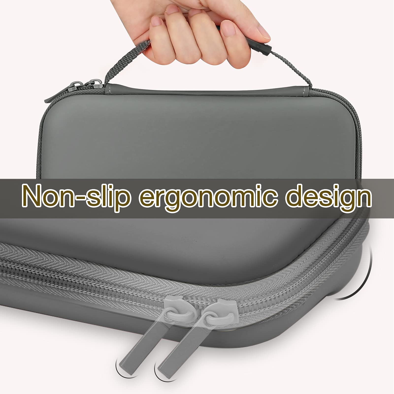 HEYSTOP Compatible with Switch Lite Carrying Case, Switch Lite Case with Soft TPU Protective Case Games Card 6 Thumb Grip Caps for Nintendo Switch Lite Accessories Kit(Grey)