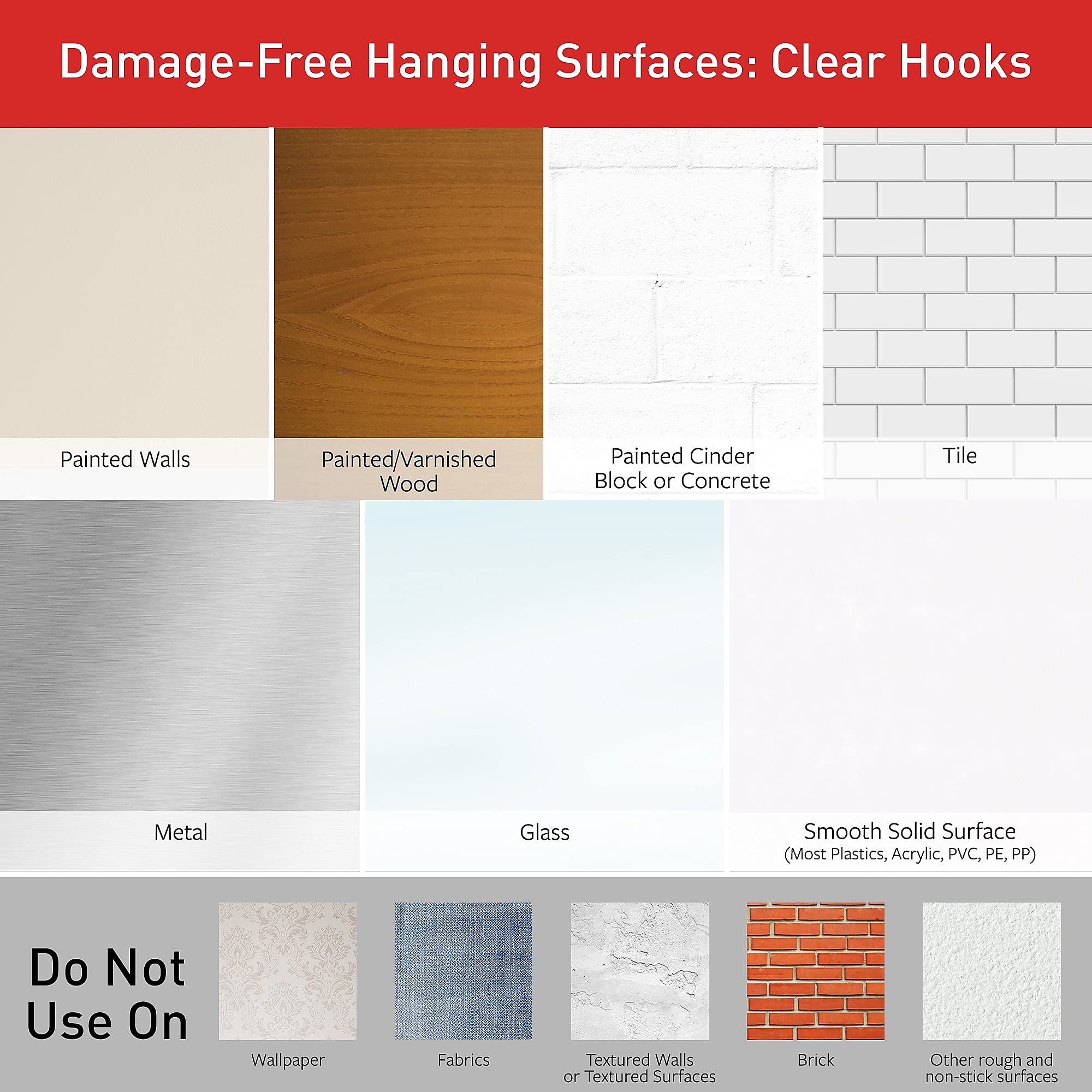 Command 17006CLRES Mini Hooks, w/Adhesive Strips,Holds 1/2 lb, 6/PK, Clear