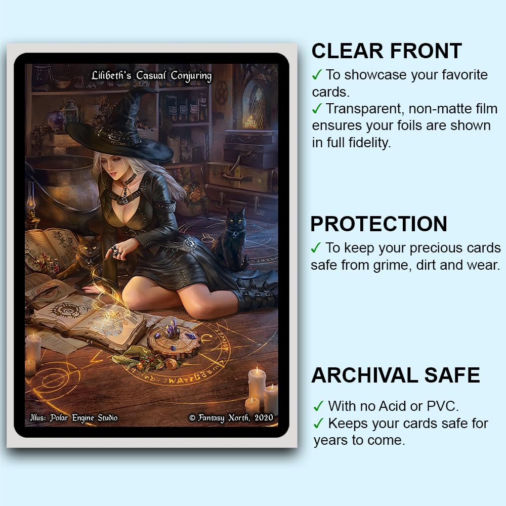 Fantasy North - Eldragin Raithe - Assassin at Dusk - 100 Smooth Matte TCG Trading Card Sleeves - Fits Magic MTG Commander Pokemon and Other Card Games - Playing Card Sleeves