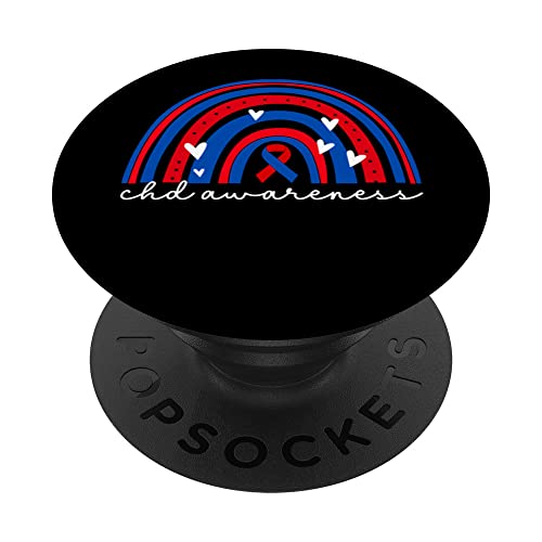 CHD Congenital Heart Defect Awareness Month Wear Red For CHD PopSockets Swappable PopGrip