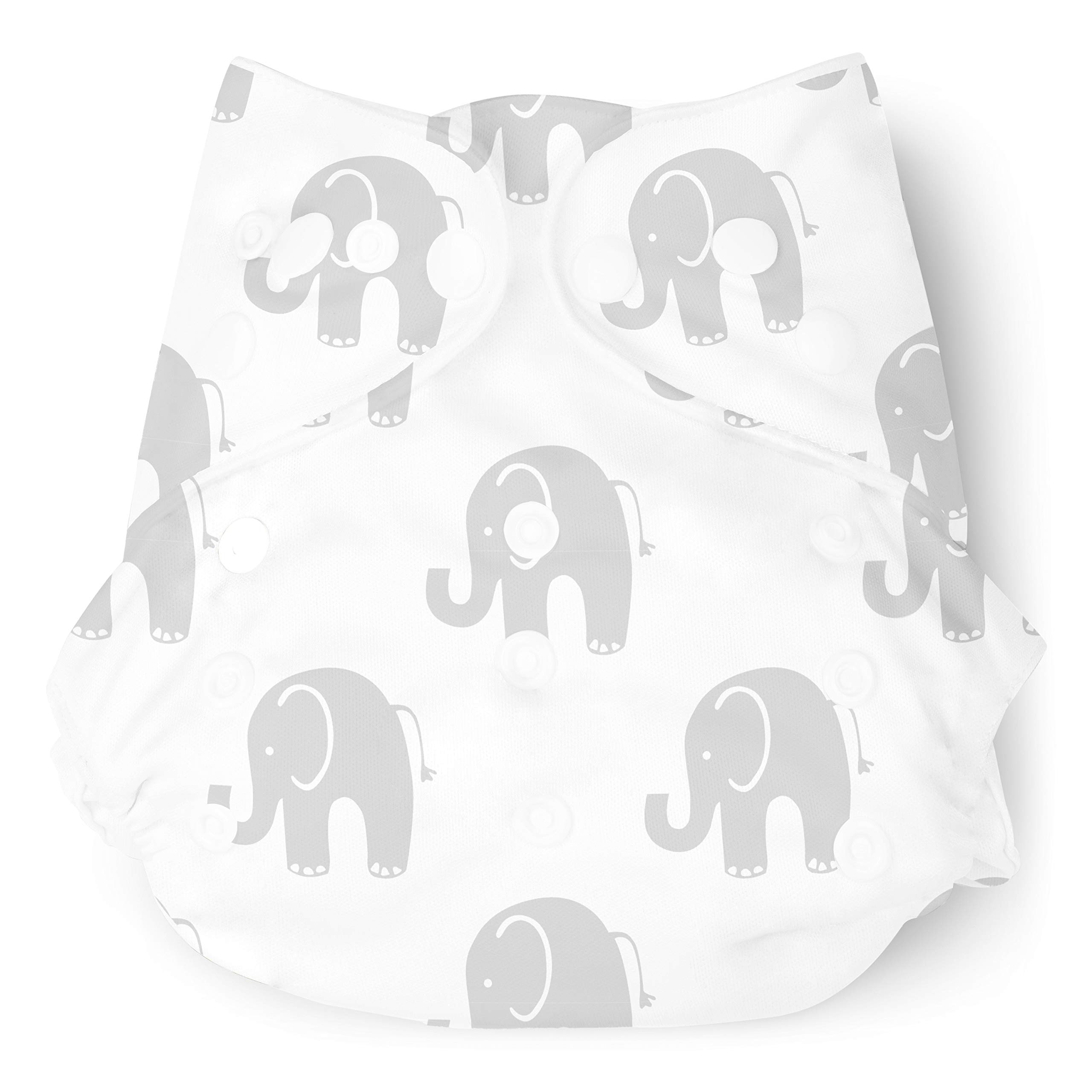BaeBae Goods Adjustable Cloth Diapers for Boys and Girls β 8 Reusable Cloth Diapers for Babies with 8 Cloth Diaper Inserts (Grey Plaid)