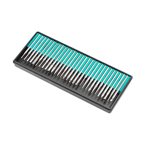 CoCud Diamond Grinding Bit Set, 1/8" Shank 120 Grit, Diamond Coated Burrs Bits Rotary Tool - (Applications: for Carving Grinding Ceramics), 30-Pieces