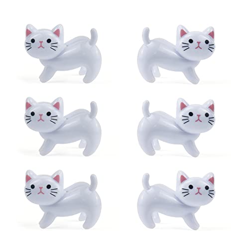 Ctpeng Cute Bag Clips,Food Bag Clips for Airtight Seal for Food Storage for Bread Bags, Snack Bags (White,Cat)