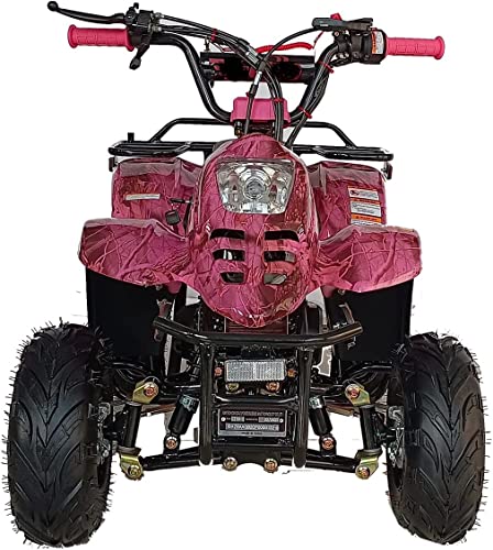 HHH ATV 110cc ATV Quads Youth ATV Gas ATVs Fully Automatic 4 Wheeler for Kids ATV 4 Wheeler Boulder 110B1 (Pink Color)