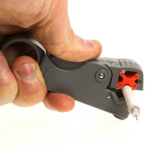 Cables Direct Online - Deluxe Rotary Coax Coaxial Cable Stripper Cutter Tool RG58 RG6 RG59 Quad, Dual