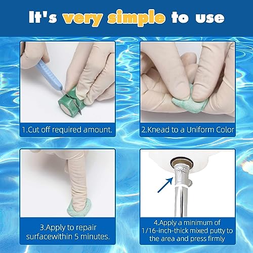 Calvana (2-Pack) 4-oz All Purpose Epoxy Putty Stick | Pool Patch, Pool Bounding Kit β A Quick and Permanent Repair Solution for Pool Light, Pool Tile, Skimmer, and Plumbing leaks β Work Like Magic