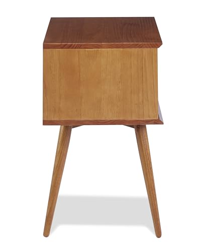 Camaflexi Mid Century Modern One Drawer Nightstand, Castanho